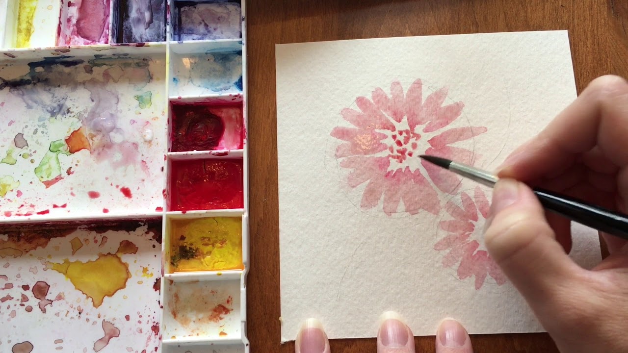 Watercolor Flower Tutorial - YouTube