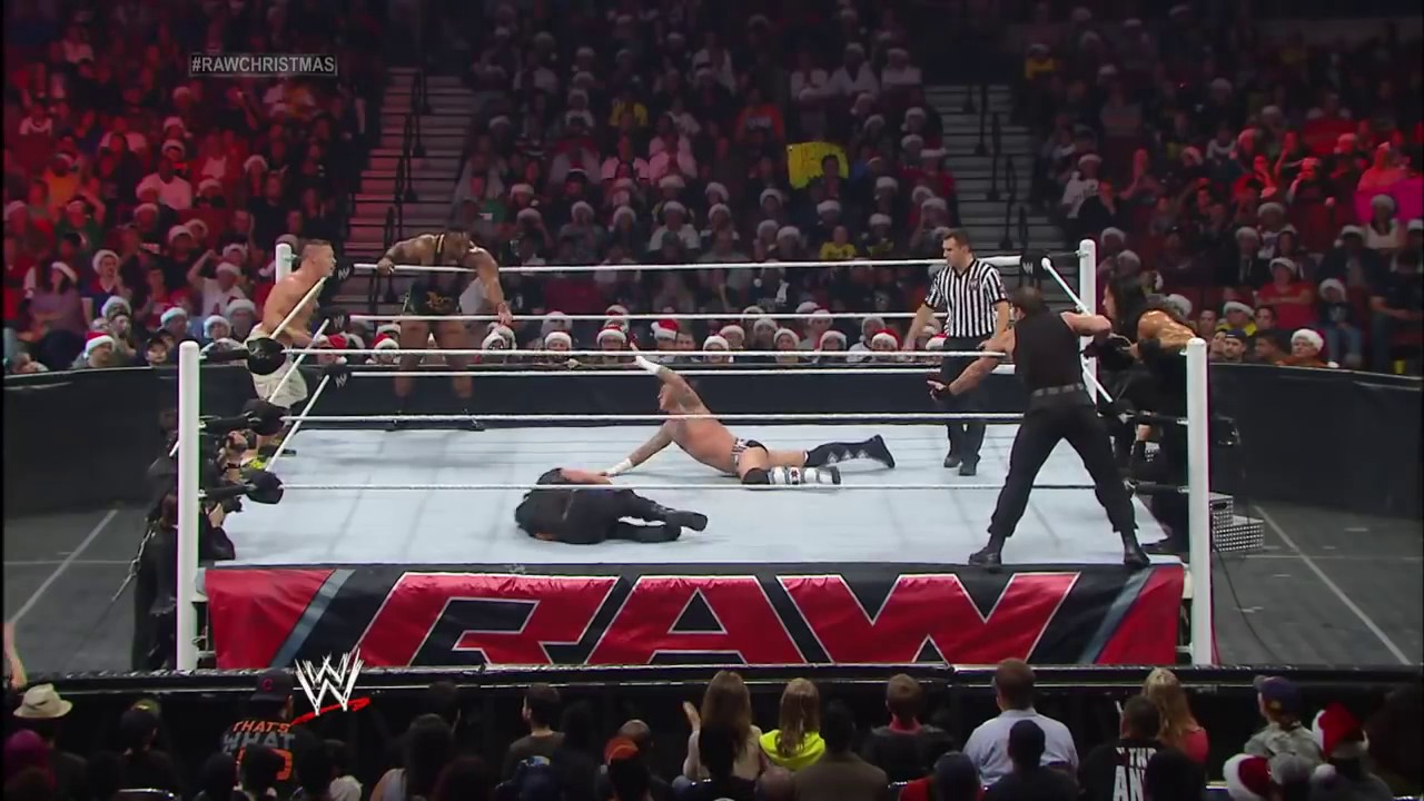 The shield vs cm punk,big e John cena - YouTube