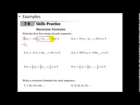 Algebra 1 - Recursive Formulas - YouTube