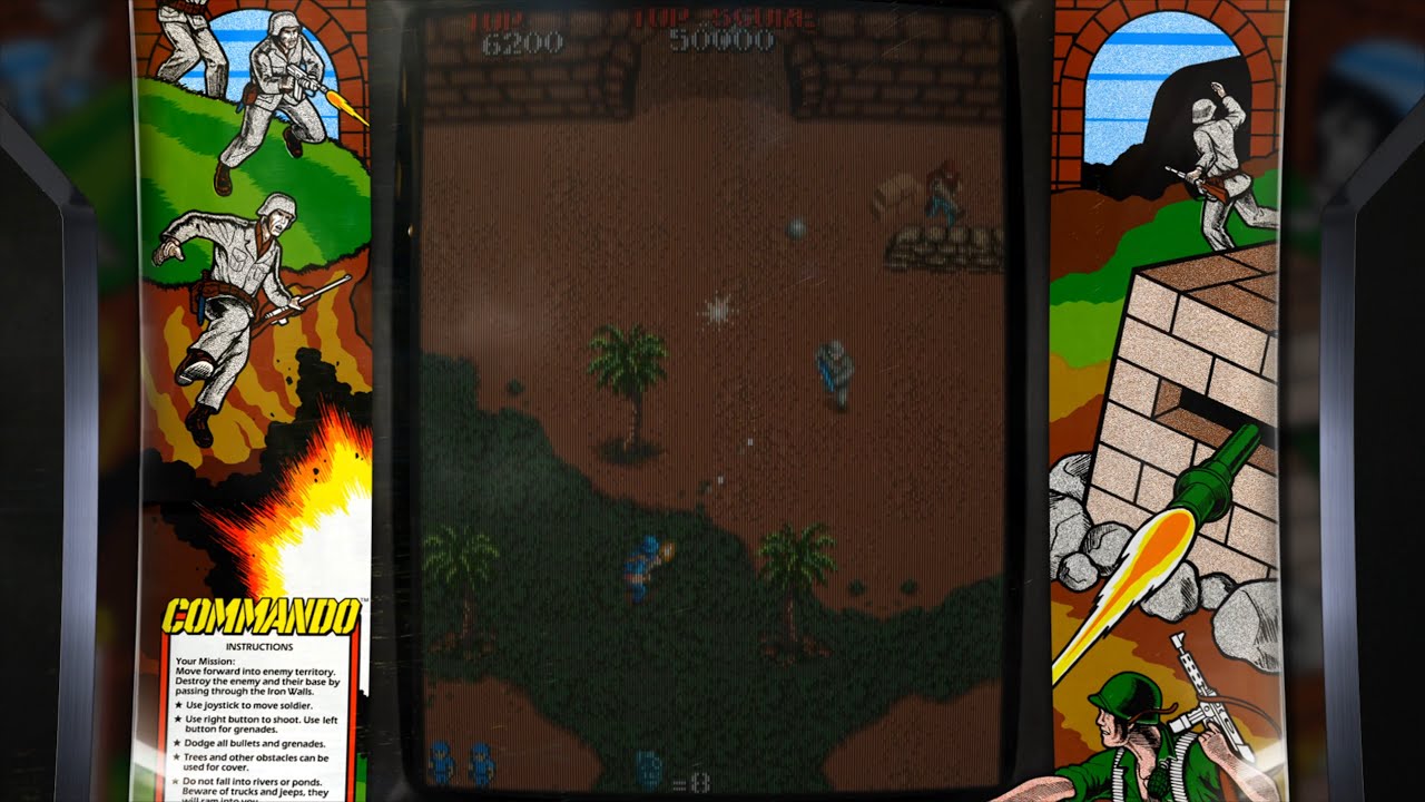 Commando Arcade (Realistic old crt monitor, original bezel and curved ...