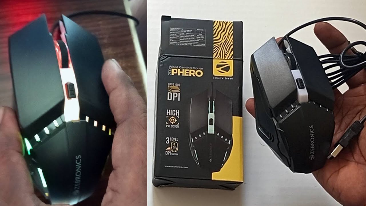 ZEBRONICS PHERO Wired Gaming Mouse with up to 1600 DPI & Rainbow LED ...