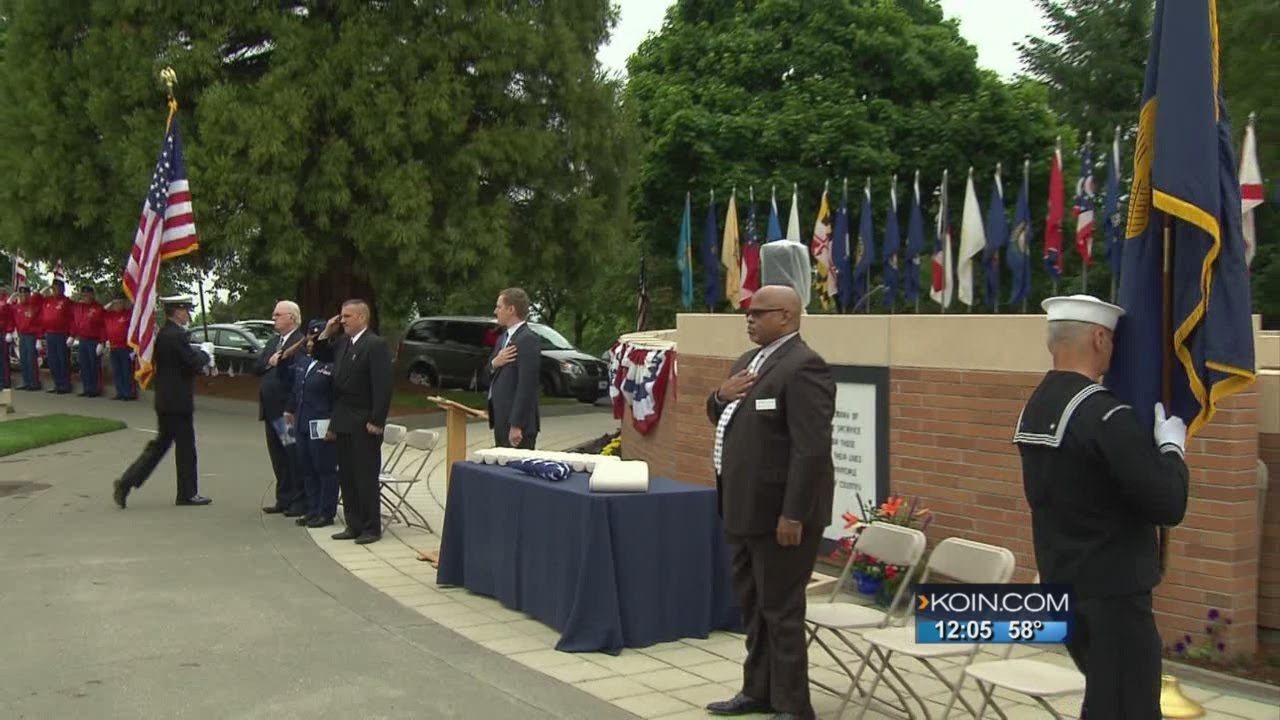 Internment ceremony held for veterans cremains - YouTube