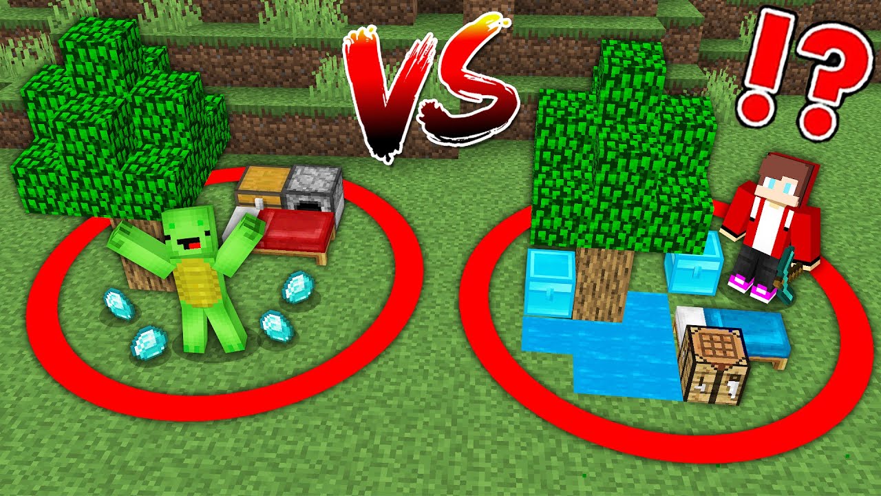Mikey Circle vs JJ Circle in Minecraft Survive Battle - Maizen - YouTube