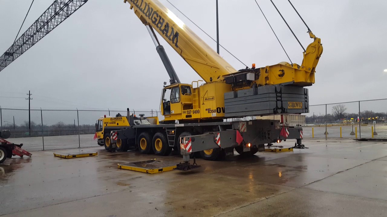 Gmk6350 200' luffer moving - YouTube