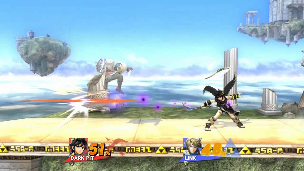 Smash 4 Dark Pit VS Link 1-stock - YouTube