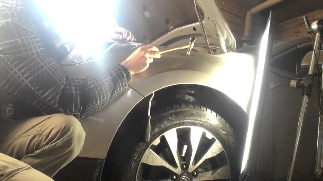 Subaru Forester front left fender paintless dent repair. - YouTube