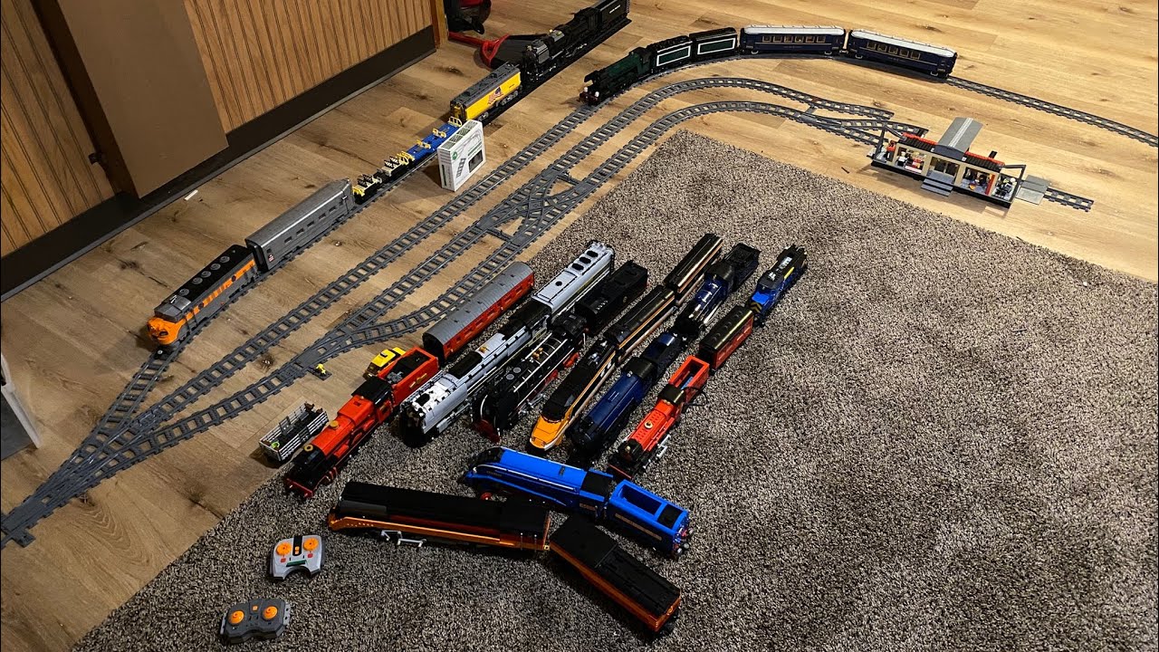 Running trains on the new layout - YouTube