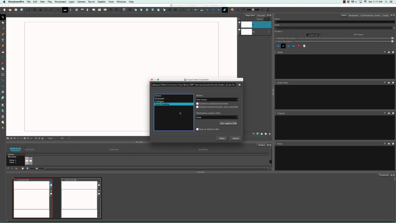 Creating a New Project from a Final Draft Script - YouTube