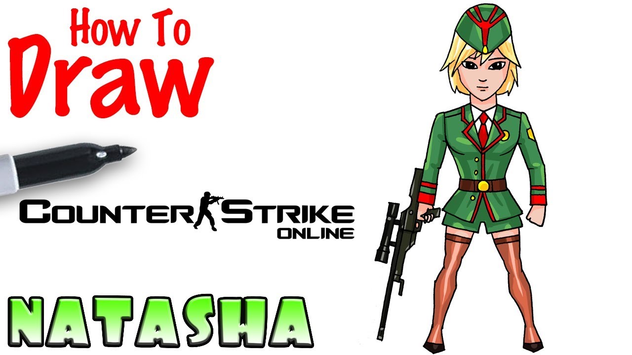How to Draw Natasha | Counter Strike Online - YouTube