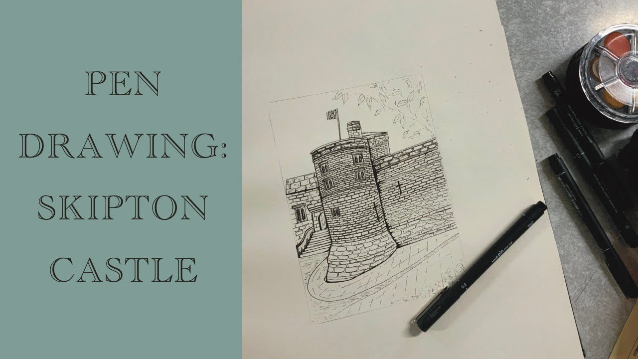 Pen Drawing of Skipton Castle | DRAWING & ART - YouTube