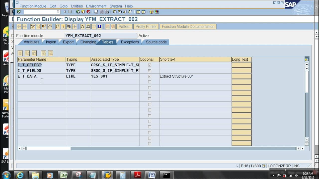 Generic Extraction with Function Module Cursor - YouTube