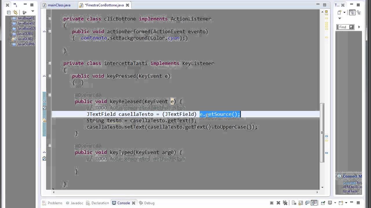Java (Playlist 3) GUI - ITA 7: KeyListener e KeyAdapter - YouTube