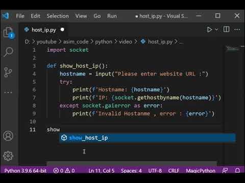 How to Get the Ip address and Hostname of Website In Python - YouTube