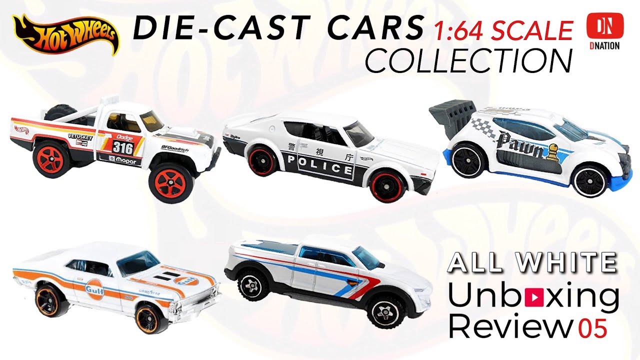 Unboxing Hot wheels All White 1:64 scale Assorted Diecast Cars ...