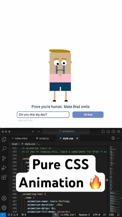 Make Brad Smile CAPTCHA CSS Animation - YouTube