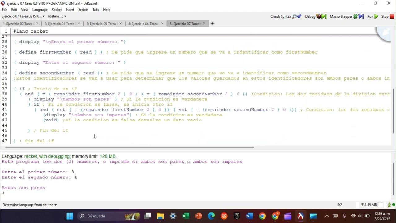 Ejercicio 07 Tarea 2 - Ana Sofía Cabrales Marín - DrRacket - YouTube