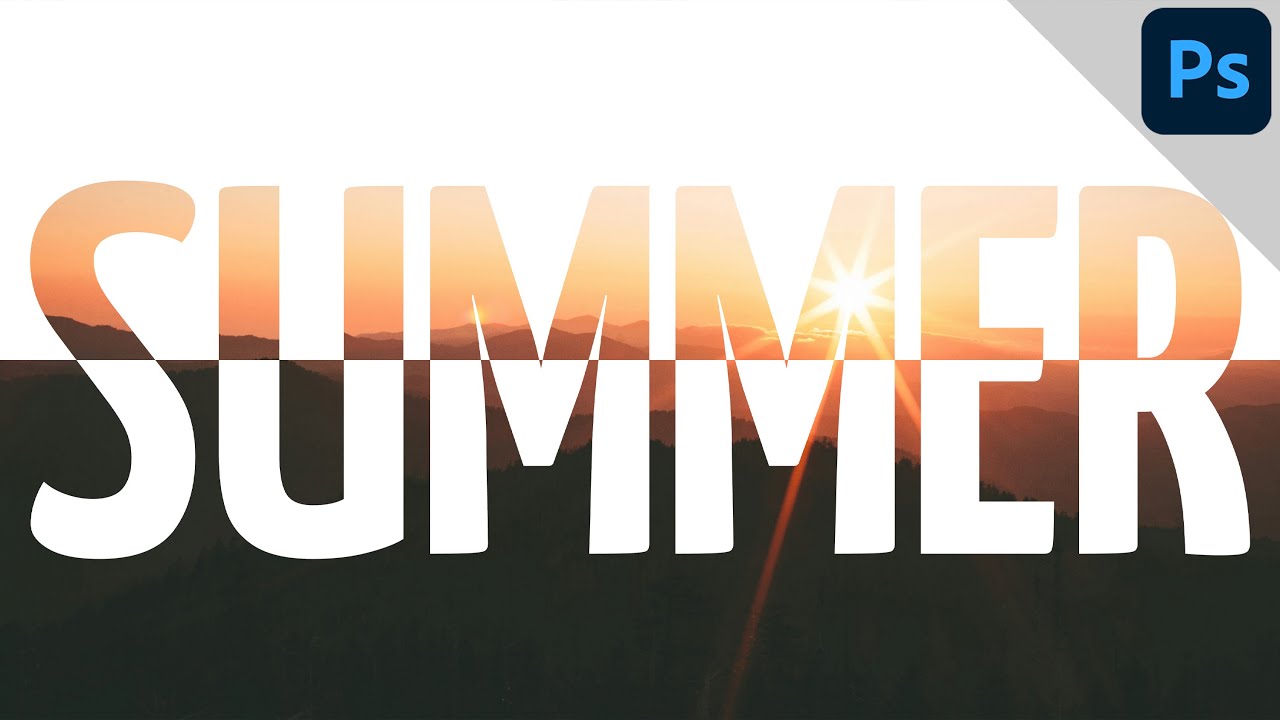 Half text - half photo | Split color text | PHOTOSHOP TUTORIAL - TEXT ...