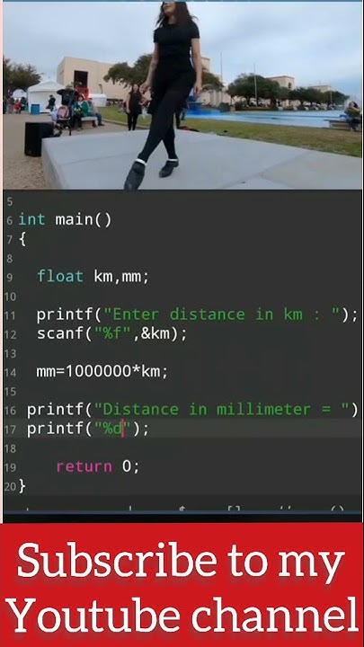 write a c program to convert kilo meter into mili meter || C language programming||#shorts# ...
