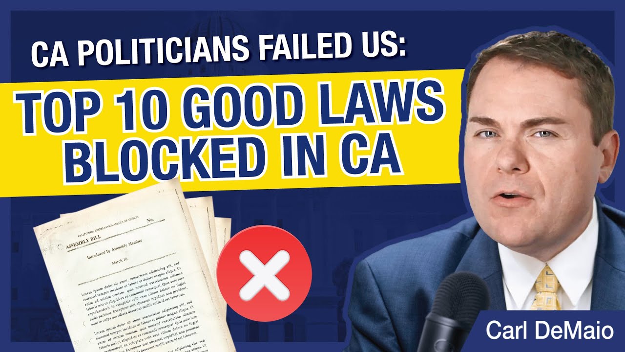 Top 10 Common-Sense Laws California Politicians Rejected in 2023 - YouTube Top 10 Common-Sense Laws California Politicians Rejected in 2023 - YouTube