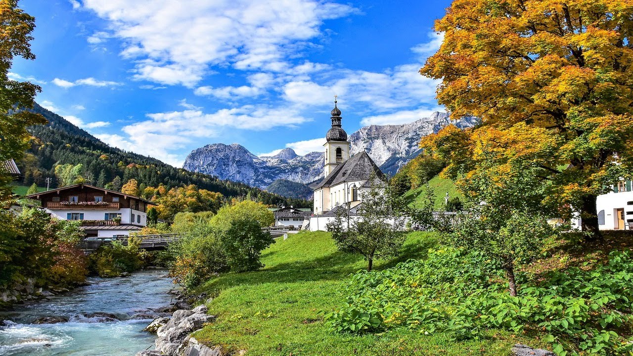4K Germany Garmisch-Partenkirchen Alps City Street Walk View 3 - YouTube