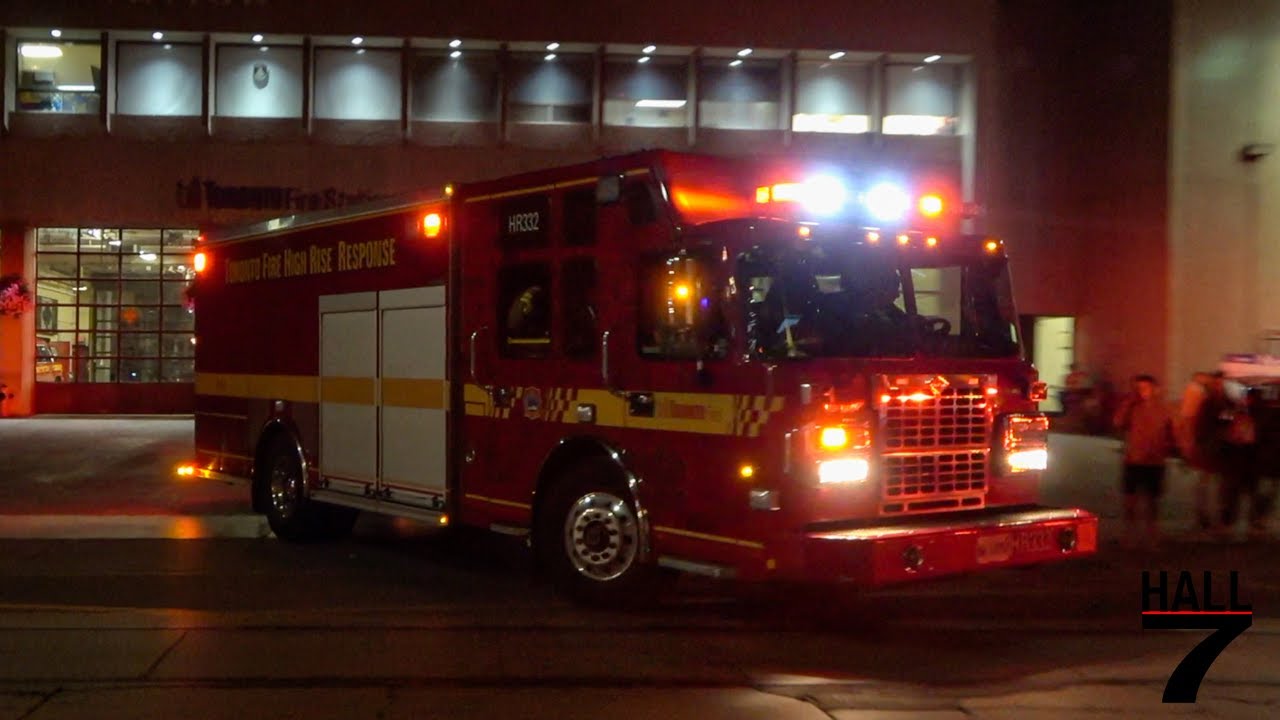 Toronto Fire Services - Highrise 332 & Pumper 331 Responding - YouTube