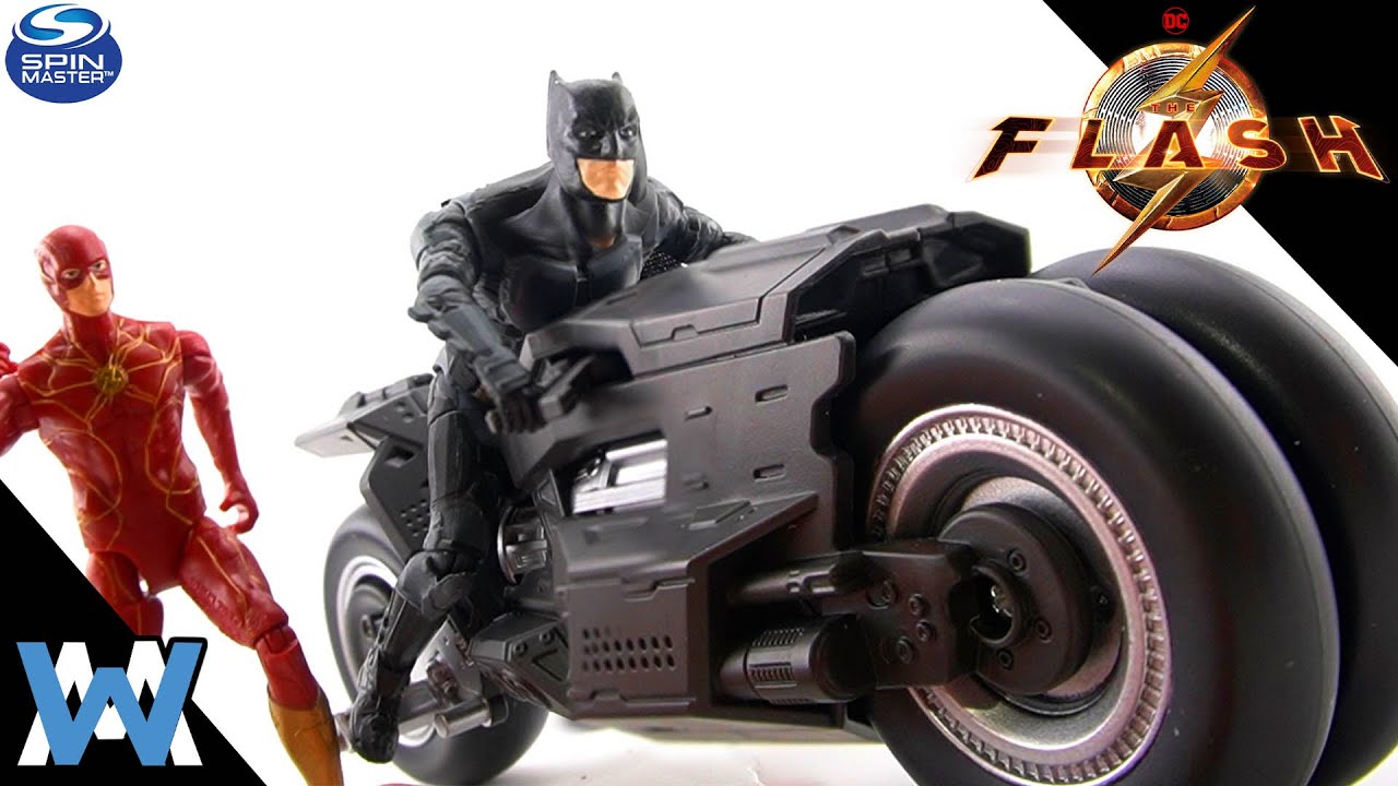 Flash Movie Batman Batcycle!!!| Spinmaster Flash Movie Batman & Flash w ...