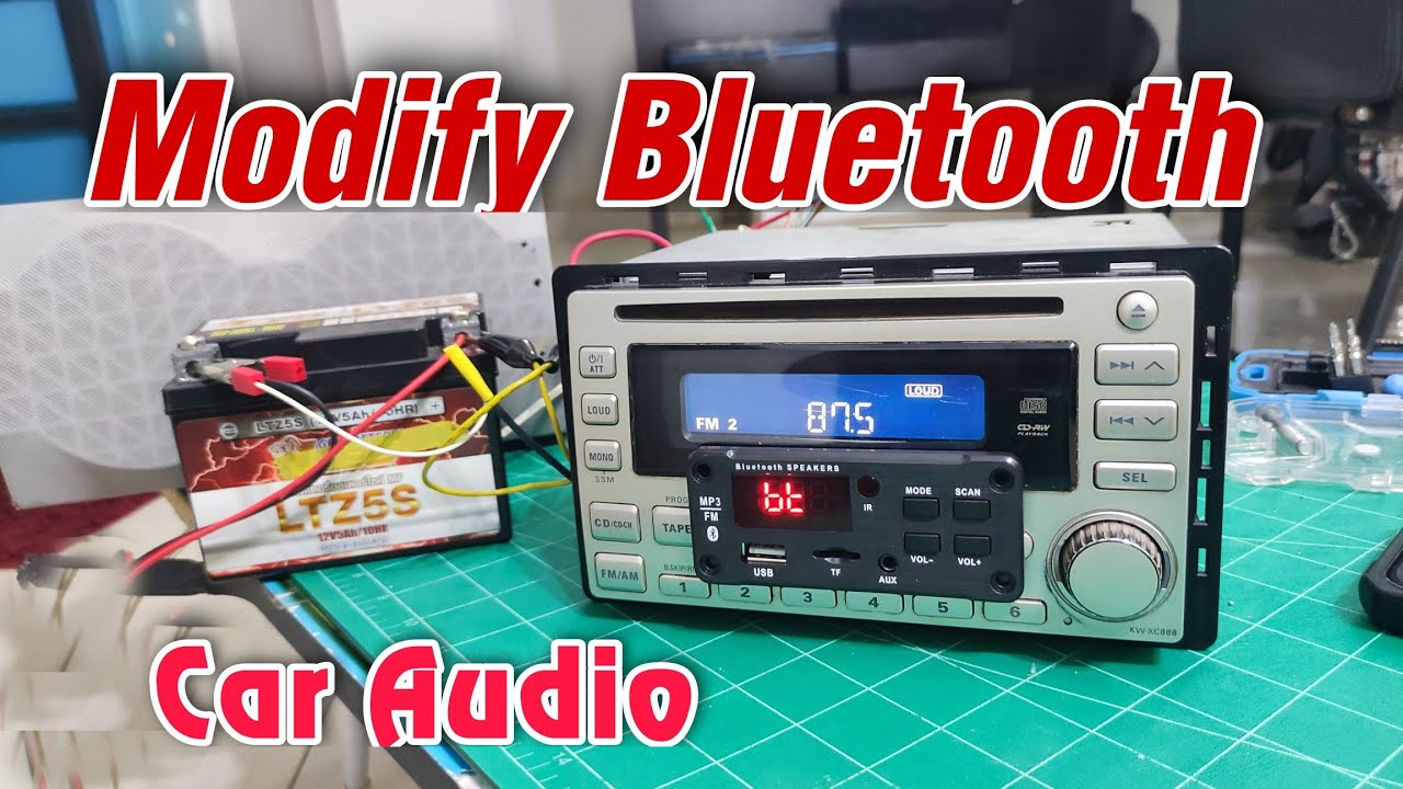 DIY Modify Bluetooth in Car audio โมเครื่องเสียงรถยนต์ให้เล่นบลูทูธได้ - YouTube