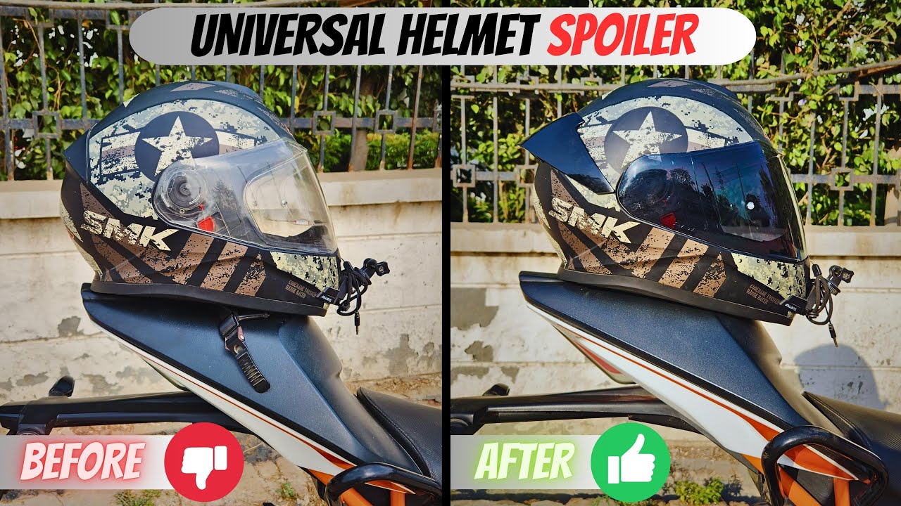 Installed New Universal SMK Helmet Spoiler & Smoke Visor with Price ...