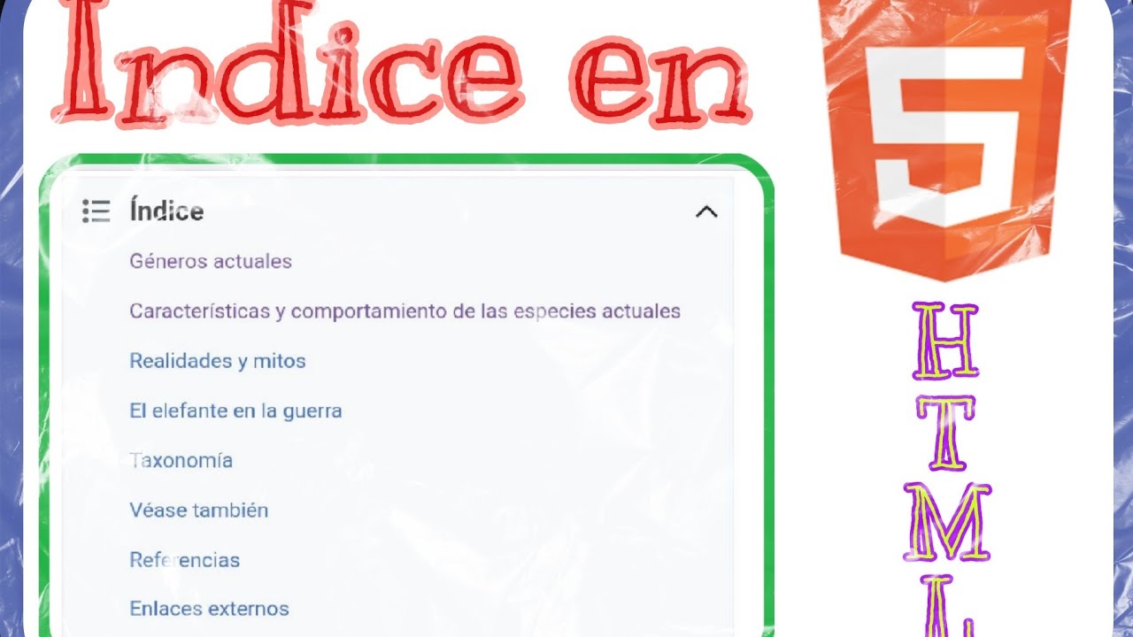 📋Indice estilo wikipedia // Tabla de contenido interactiva en HTML💻 ...