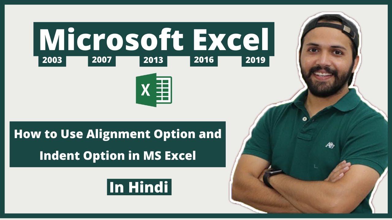 How To Use Alignment Option And Indent Option In Ms Excel In Hindi Part 6 Youtube
