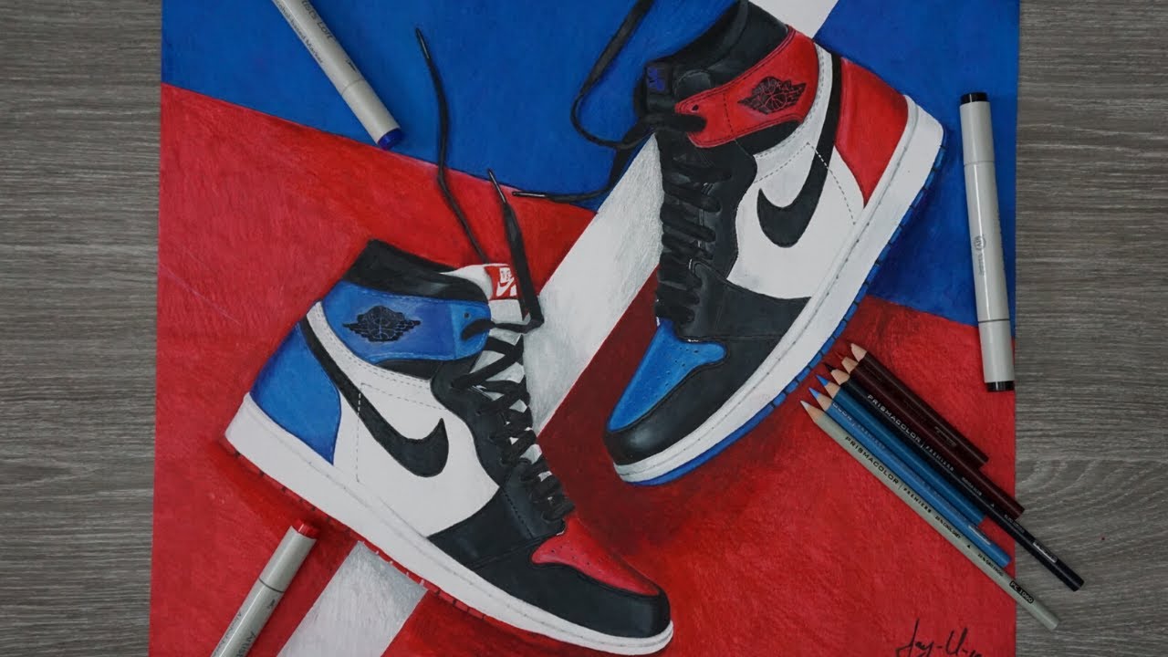 Drawing AIR JORDAN RETRO 1 OG HIGH! - YouTube