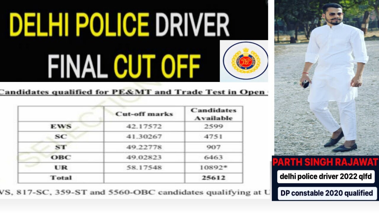 Delhi police constable driver final cut off 2023 इतने no है तो वर्दी ...