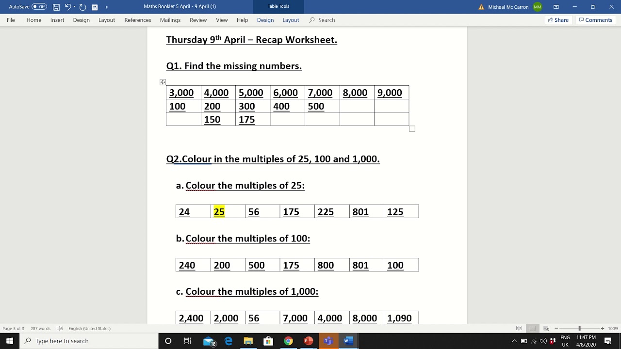 Maths Lesson 4 Week 3 - YouTube