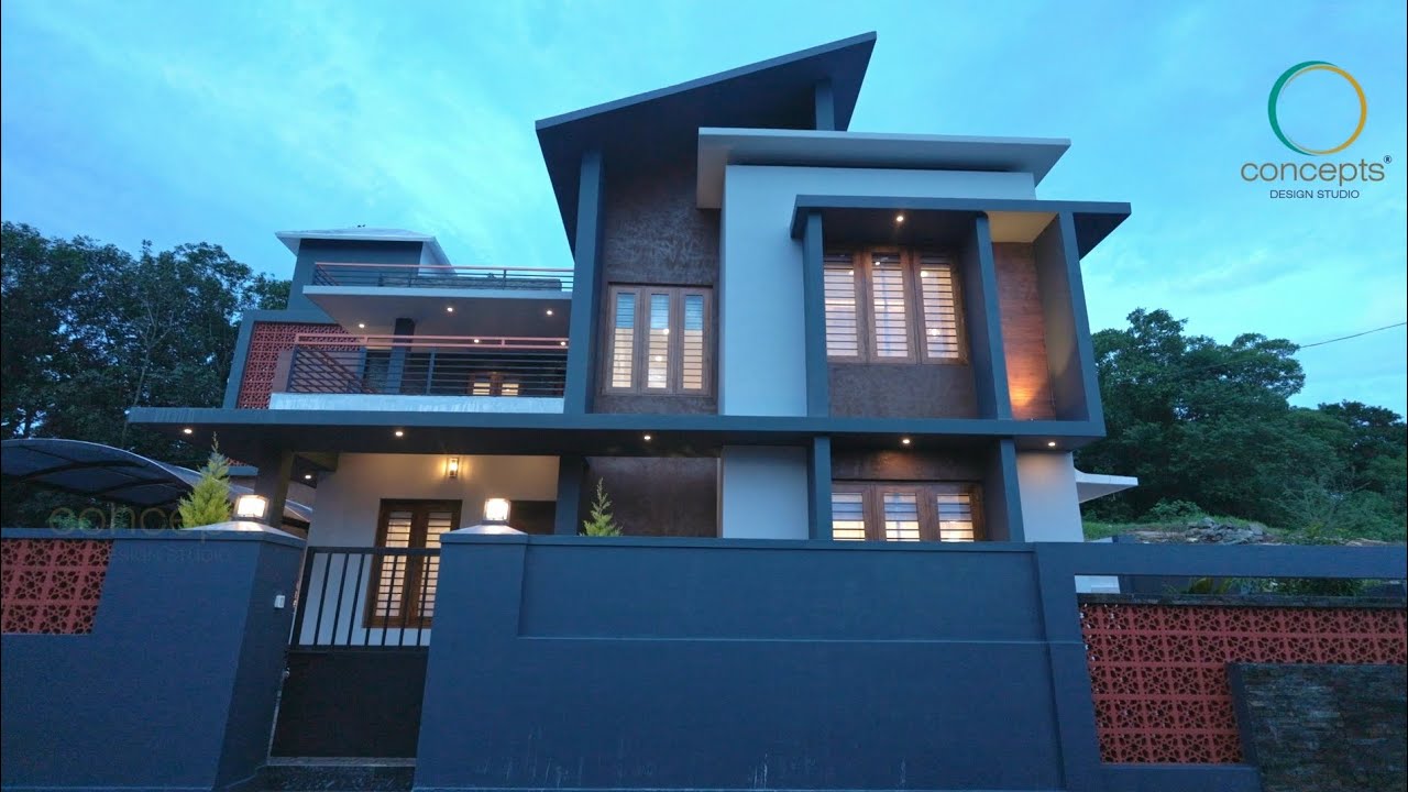 Beautiful contemporary residence at Palakkad - YouTube