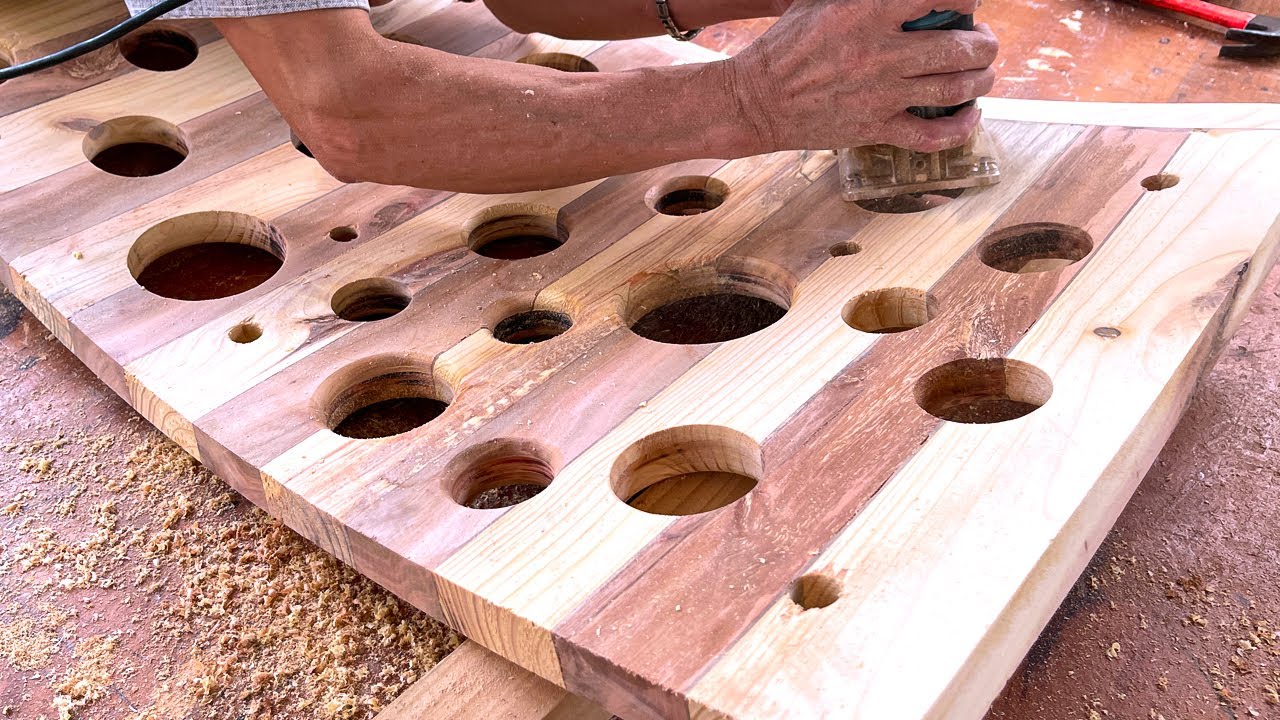 Create Artwork From Waste Wood // Fantastic Coffee Table With ...