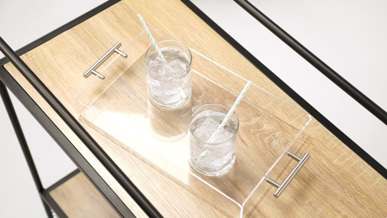 How to Assemble Your 2-Tier Rolling Bar Trolley Cart from mDesign - YouTube