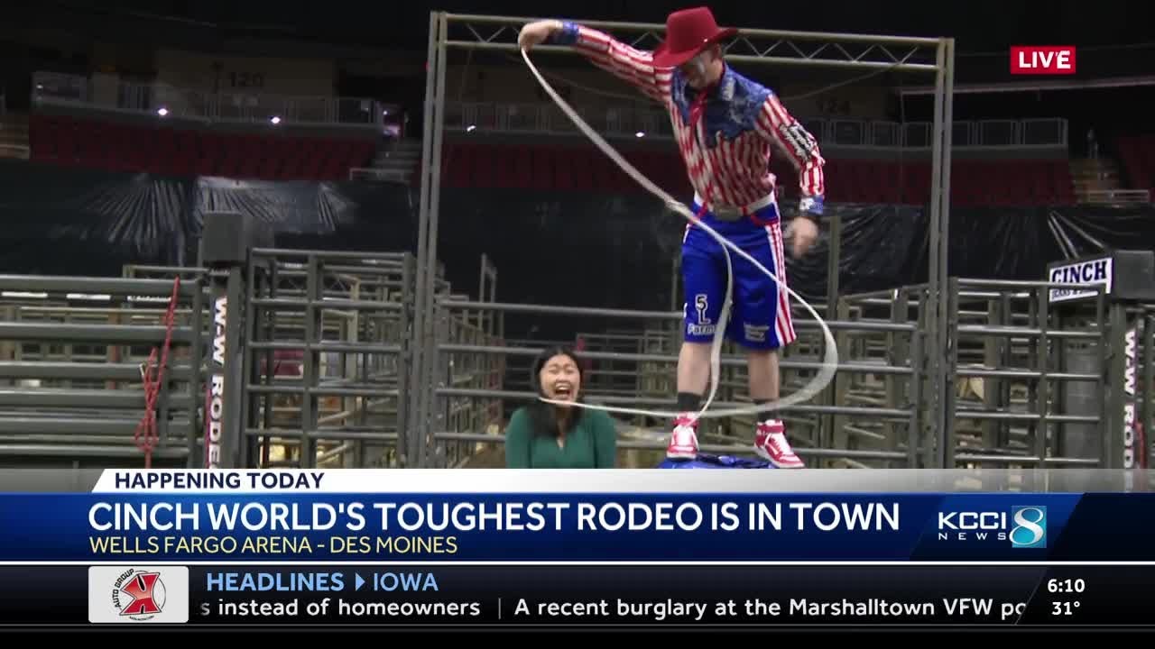 Not just clownin' around: Cinch World's Toughest Rodeo cowboy shows off ...