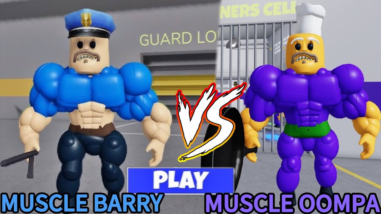 MUSCLE BARRY🆚️MUSCLE OOMPA PRISON RUN! OBBY ROBLOX FULL GAMEPLAY ...