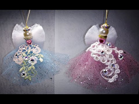 DIY~No Sew Sweet Sparkly Tulle Angel Ornament!