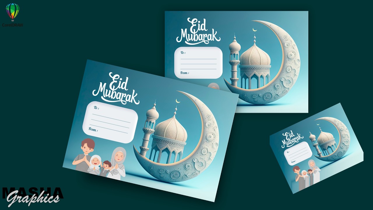 How to Create Eid Card Design | CorelDRAW Tutorial | Card Design For ...