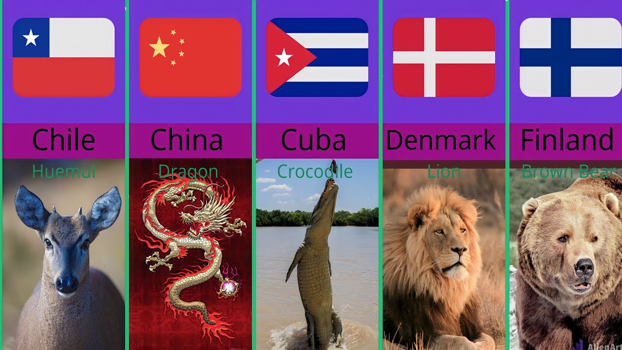 National Animals Of Different countries - YouTube