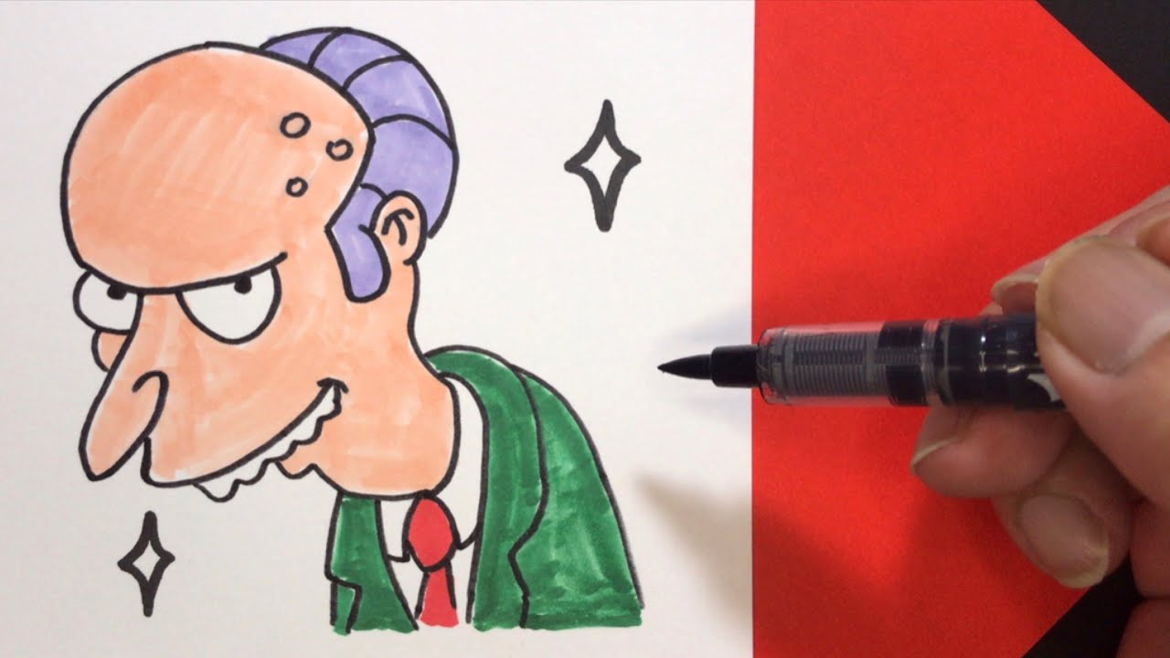 How To Draw Mr. Burns | The Simpsons | art for kids - YouTube