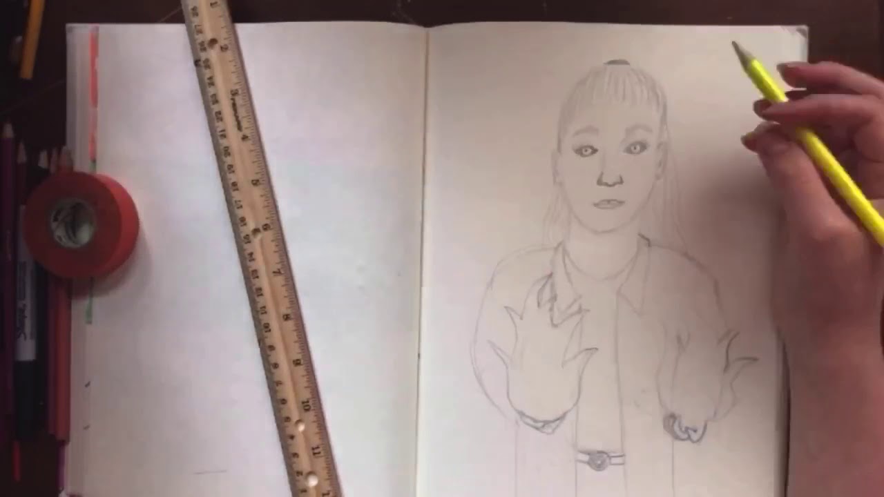 Drawing my own made up character - YouTube