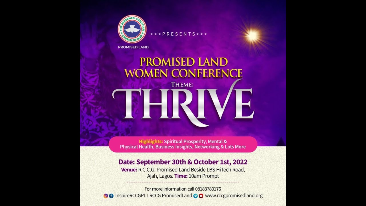 THRIVE - Promised Land Women Conference 2022 - Day 2 || Saturday 1st ...
