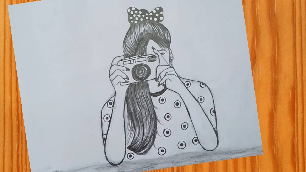 How to draw a Girl taking selfie || Pencil sketch for beginner || Girl ...