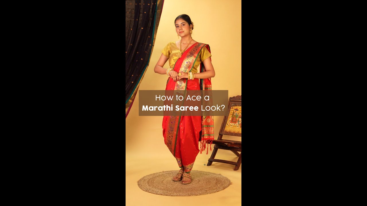 How to Wear a Nauvari Saree | Maharashtrian Saree | Dhoti Style Drape ...