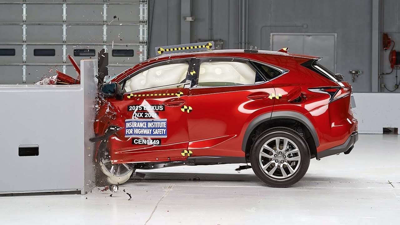 2015 Lexus NX driver-side small overlap IIHS crash test - YouTube