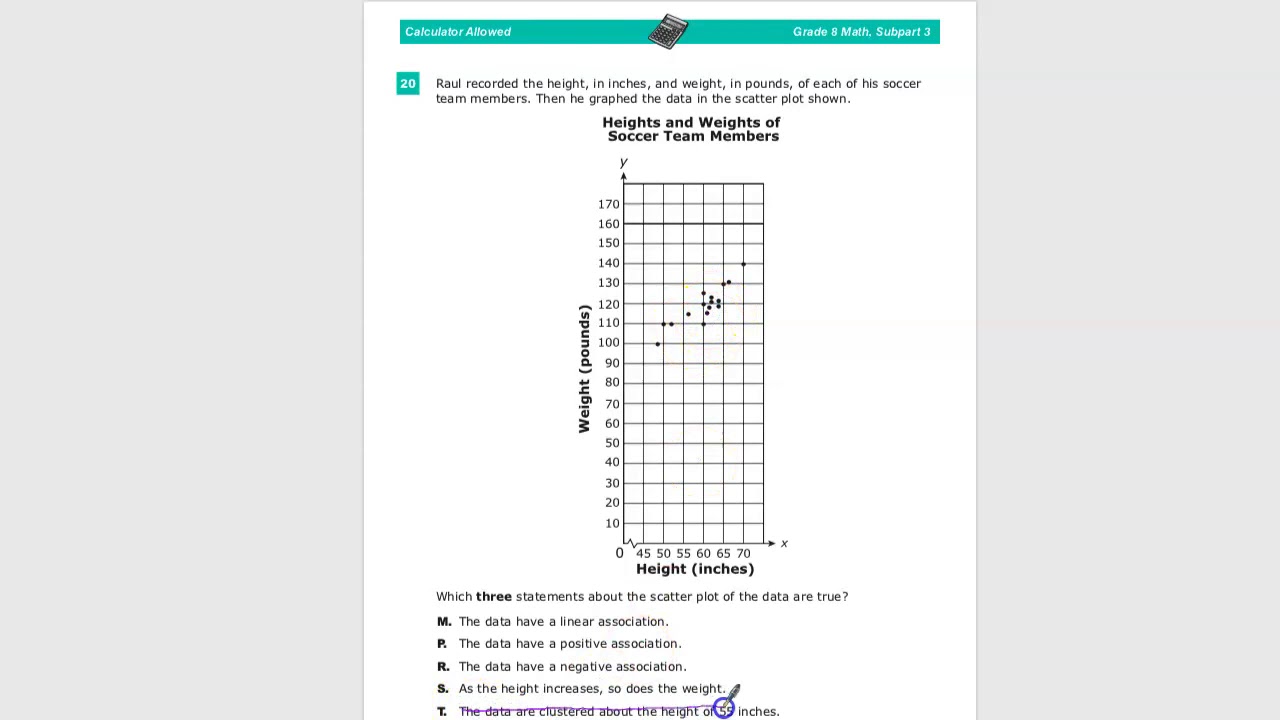 Question 20 - Grade 8 Math - TNReady Practice Test - YouTube