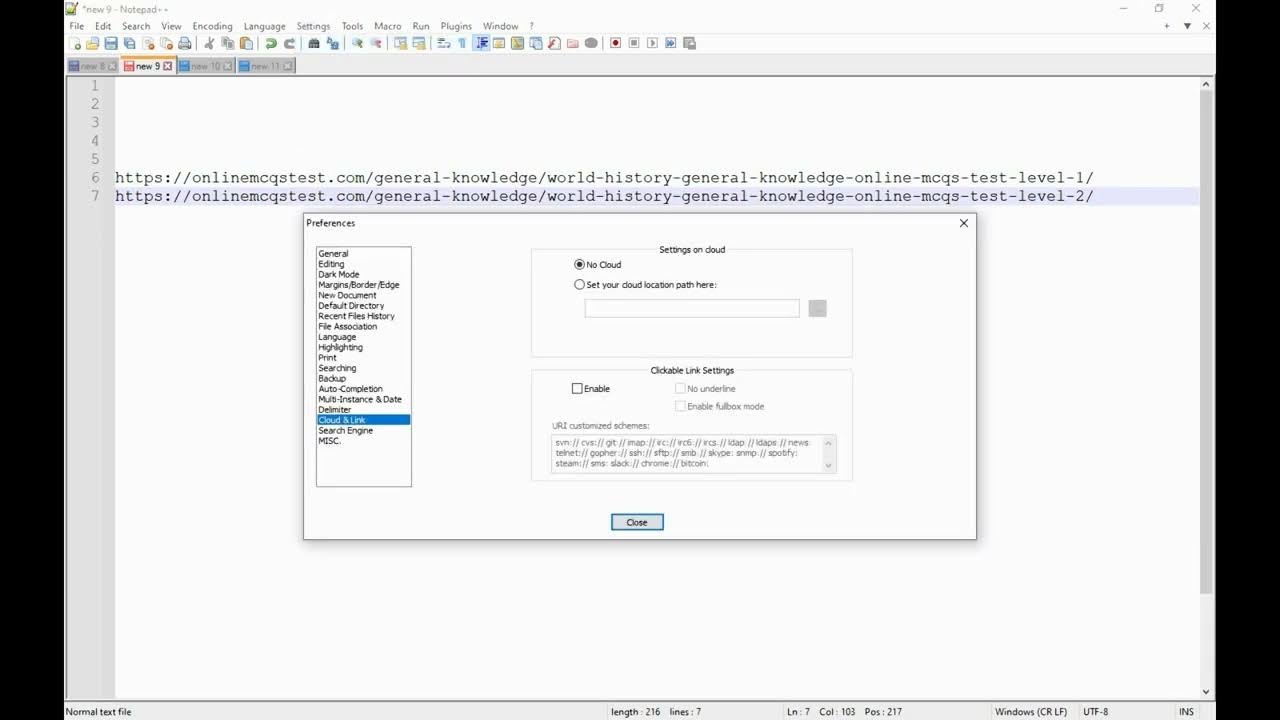 How to remove clickable link in Notepad++ - YouTube