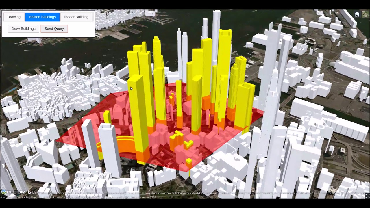 GeoServer 3D Extension Demo - Intersects query between buildings and a ...